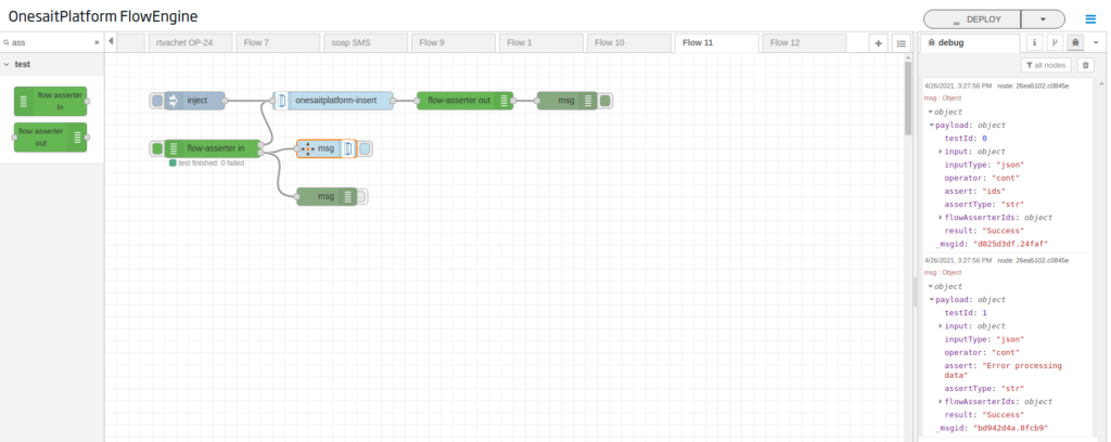 Defining test cases in FlowEngine flows – Onesait Platform Community