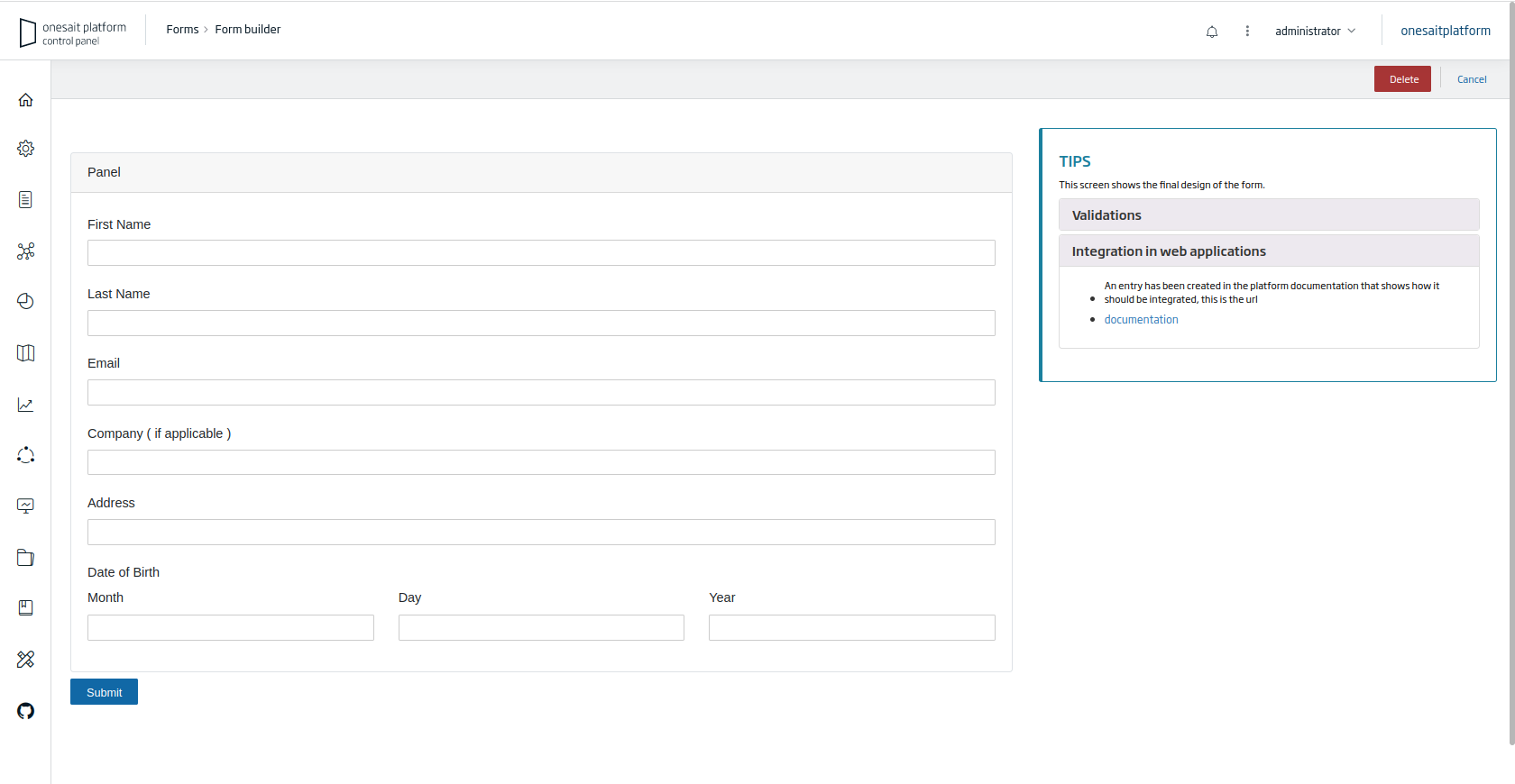 OP Forms – Onesait Platform Community